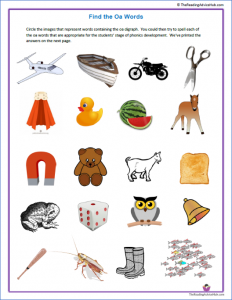 Oa Digraph Words and Sounds - thereadingadvicehub